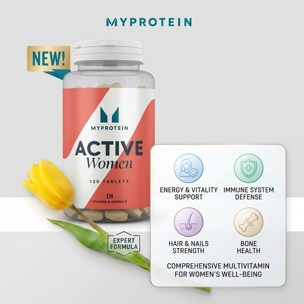 Active Women Multivitamin 120 tabs MyProtein / Витаминно-минеральный комплекс для женщин 120 таблеток MyProtein Великобритания