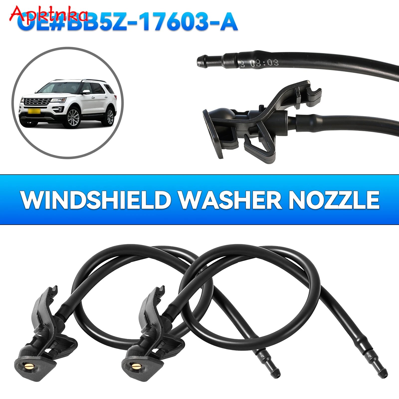 2 форсунки омывателя лобового стекла для Ford Explorer MK5 11-18 BB5Z-17603-A, Mustang 10-14 AR3Z-17603-A, автомобильный аксессуар