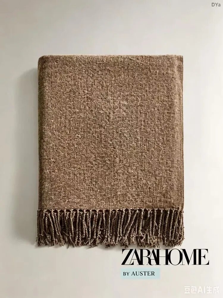 ZARA HOME Плед 190x140 см полиэстер однотонный хаки