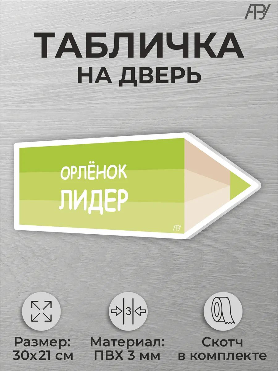 Школьная табличка на дверь класса и кабинета Орленок лидер