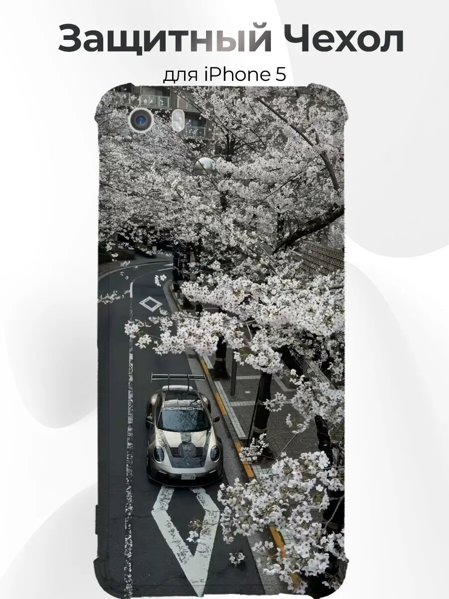 Чехол на iPhone 5/5s Porsche 911 GT3 RS 992 в сакуре