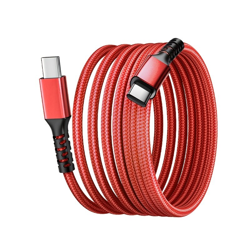 Кабель USB-C на USB-C 60 Вт для передачи данных и зарядки, красный, 2 м