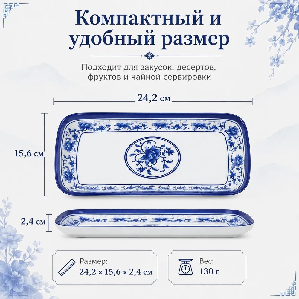 Тарелка 24 см 1 шт синий