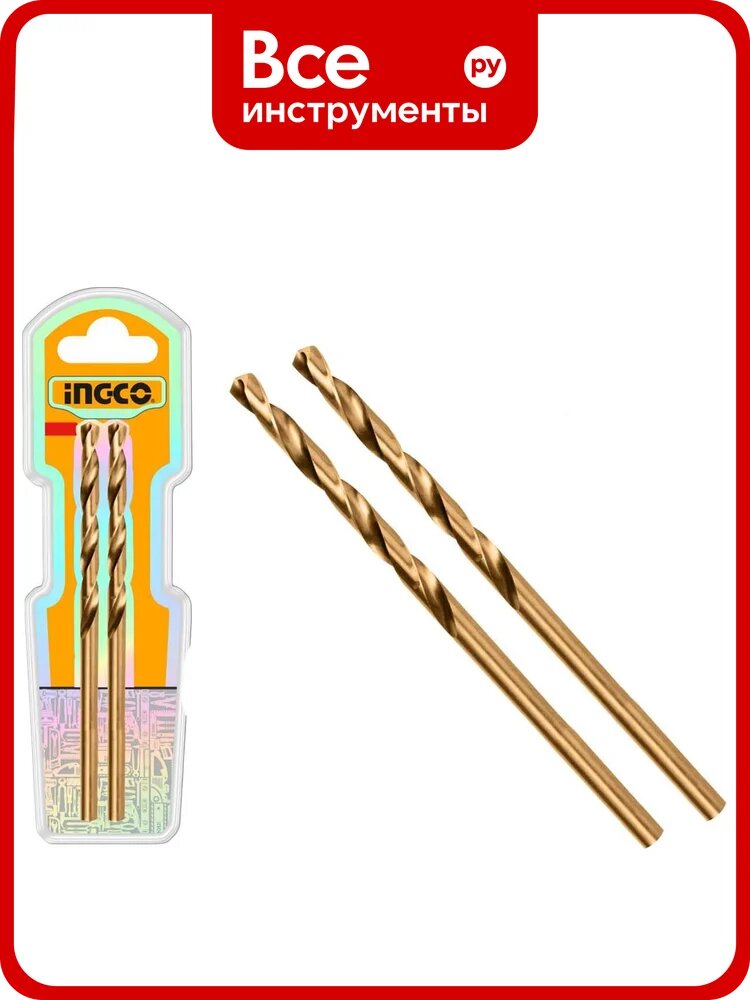Сверло по металлу INGCO M35 HSS-Со 2.5 мм 2 шт INDUSTRIAL DBT01130251