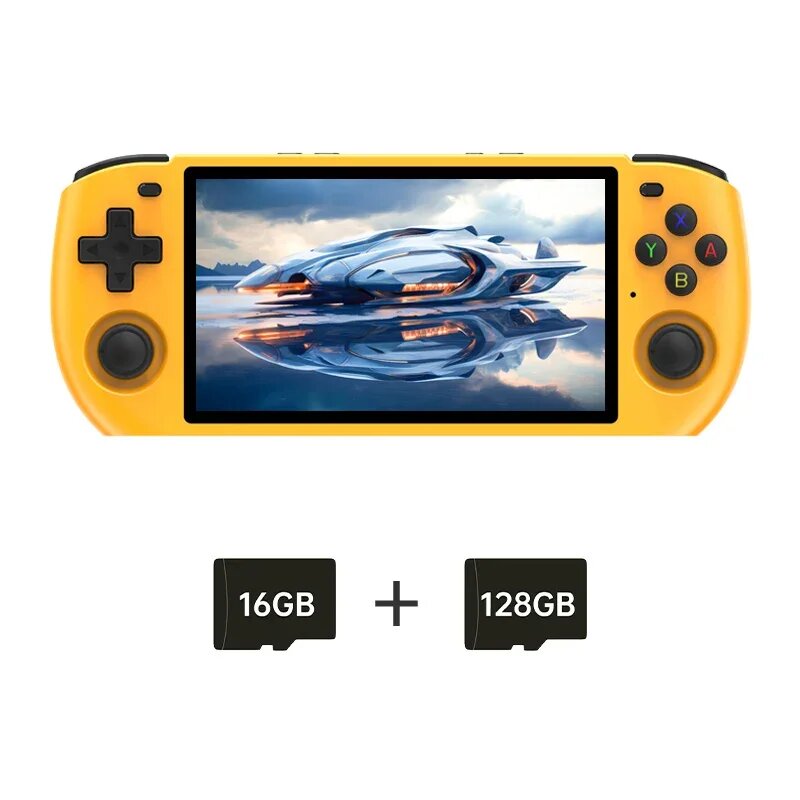 Портативная игровая консоль POWKIDDY RGB10 MAX3, Yellow 144GB
