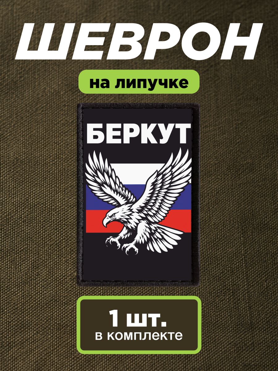 Шеврон на липучке, нашивка беркут - хищная птица