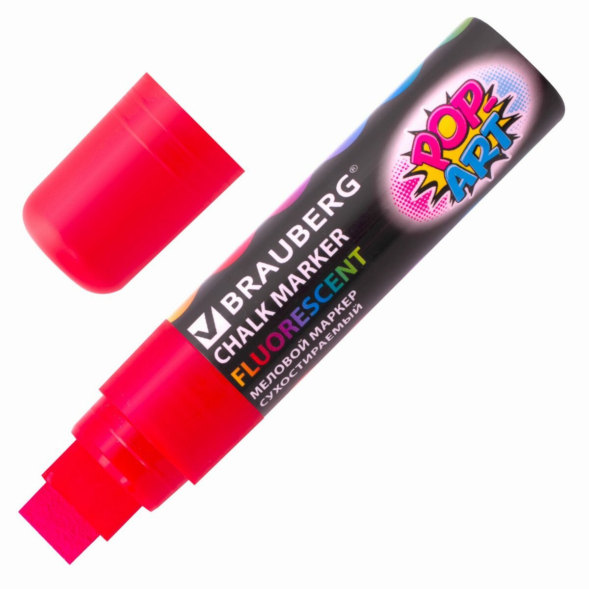 Маркер меловой Brauberg Pop-Art (15мм, красный) (151539), 3шт.