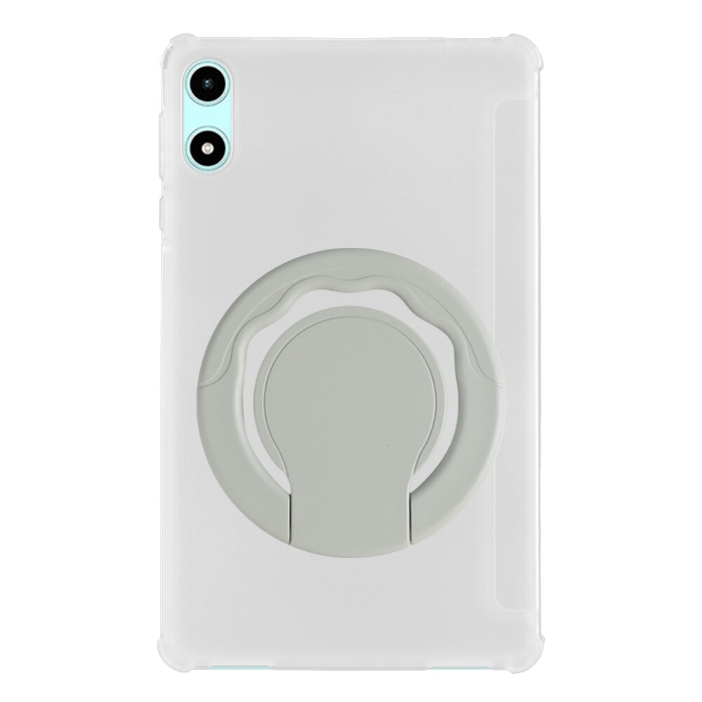 Чехол для Teclast P50 Mini 8.68 2024, противоударный защитный чехол с поворотной подставкой 360 , прочный, удобный и износостойкий Белый корпус, серый кронштейн