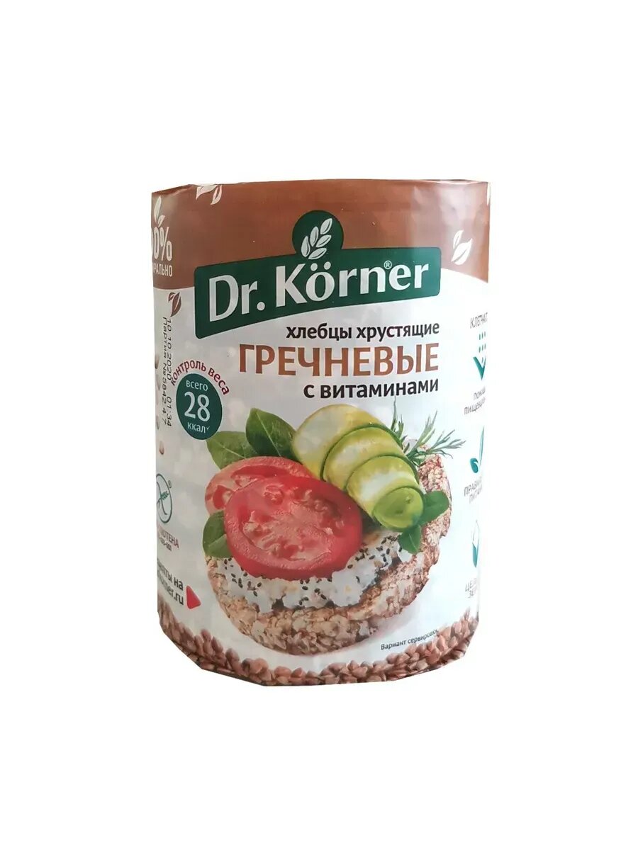 Dr.Korner Хлебцы хрустящие Гречневые с витаминами, 100 г
