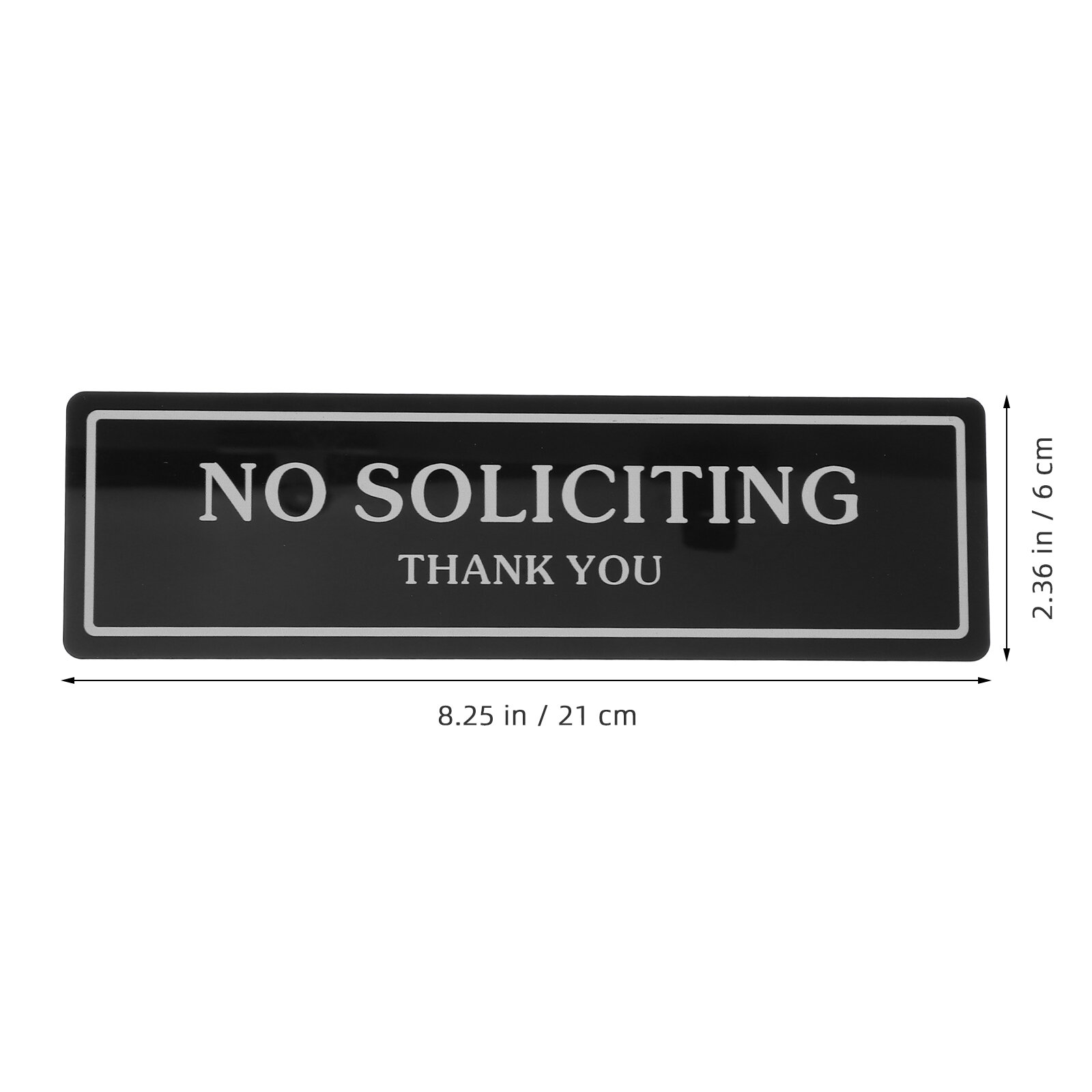 Набор 1 Дверной Индикатор No Soliciting Прочный Английский Подвес Для Окна Черный 21.00X6.00X0.20Cm
