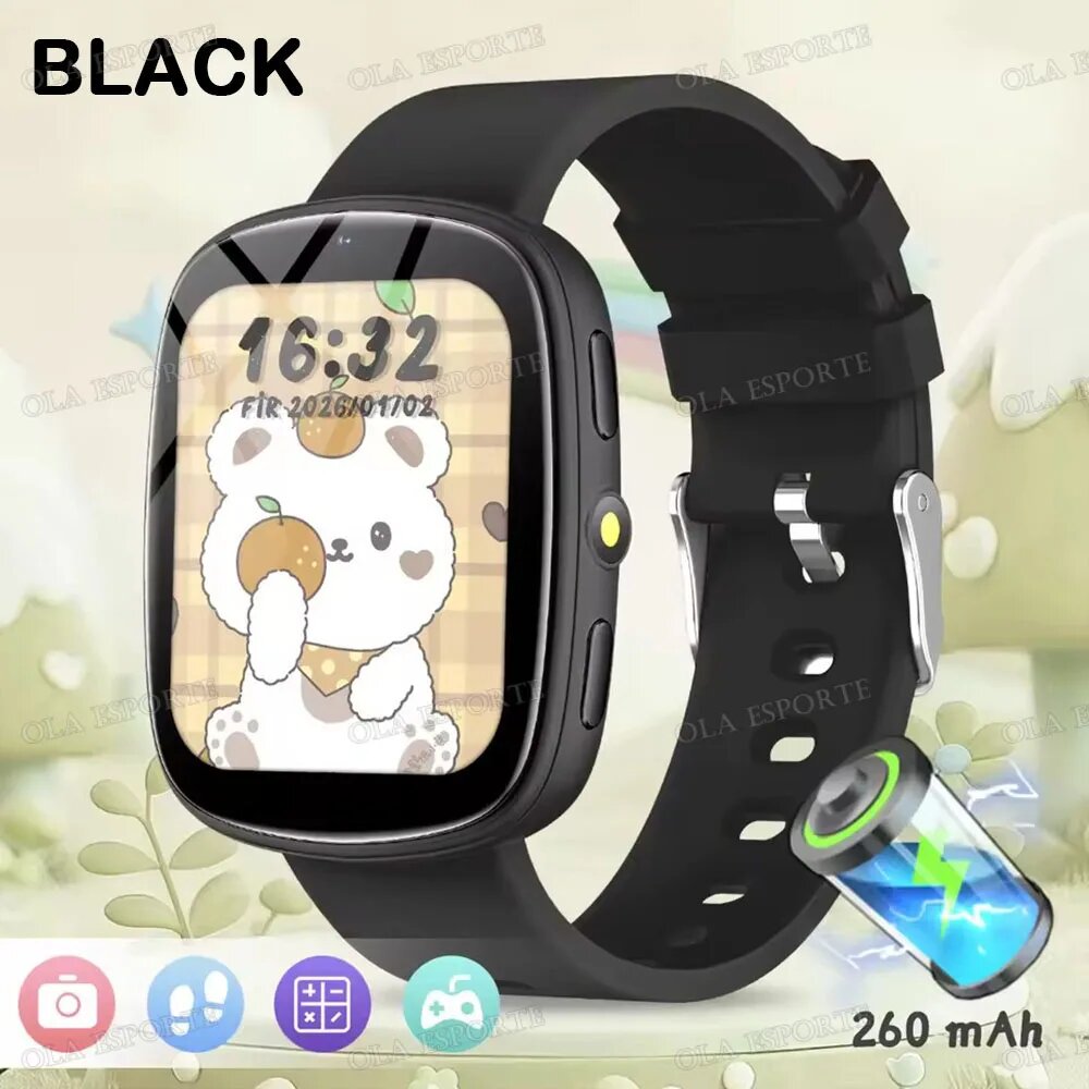 Детские умные часы HW12 Черный, Black