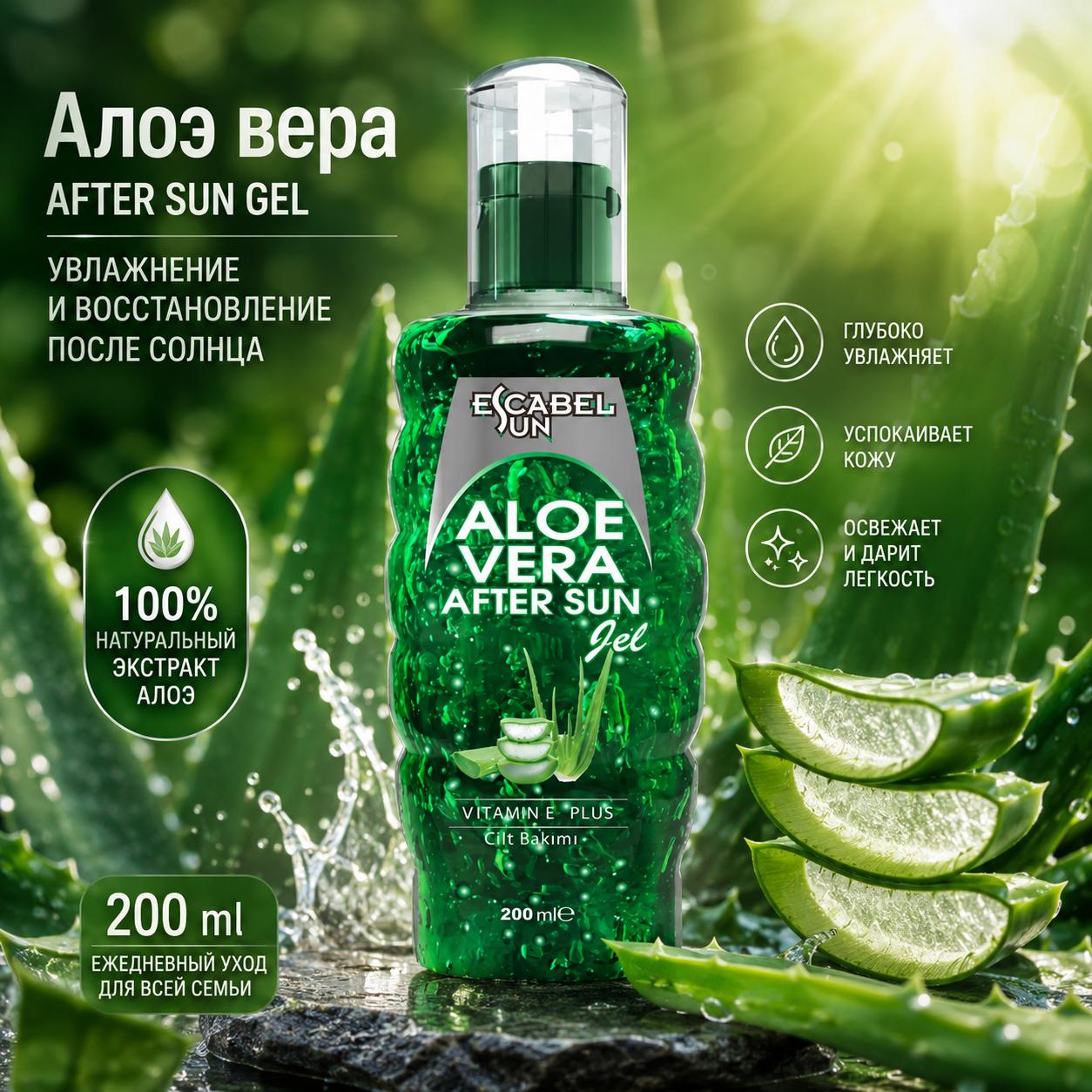 Escabel After Sun Гель Алоэ Вера 200 мл