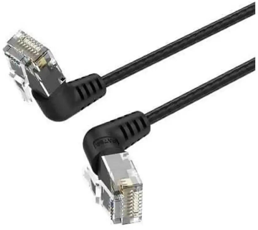 Кабель VENTION IBOBM, RJ-45 (m) (угловой) - RJ-45 (m) (угловой), 12м, черный