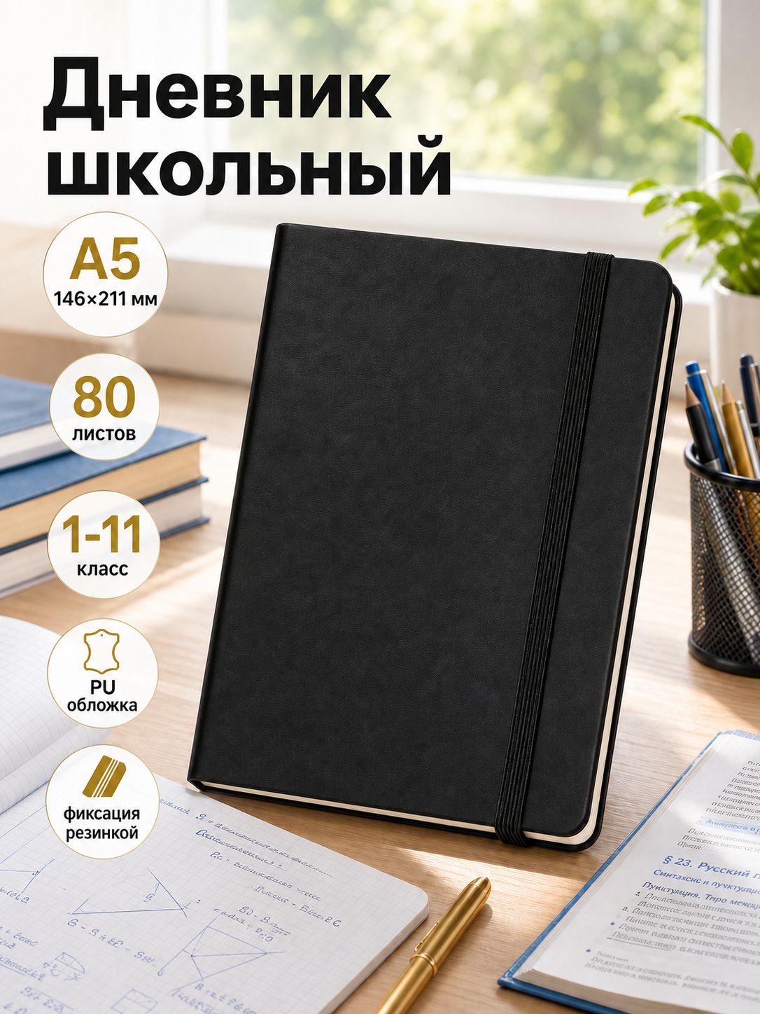 Дневник школьный A5, листов: 80