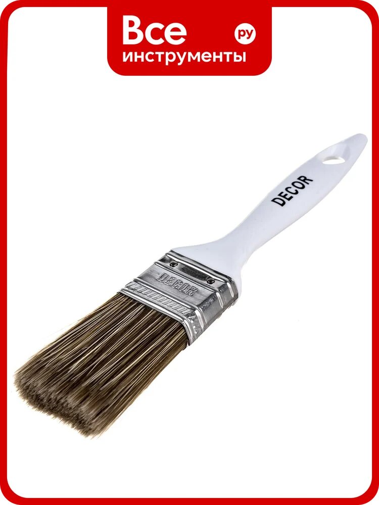 Кисть DECOR PROFI для лака 35х15 мм, темная синтетическая щетина, пласт. ручка 730-038