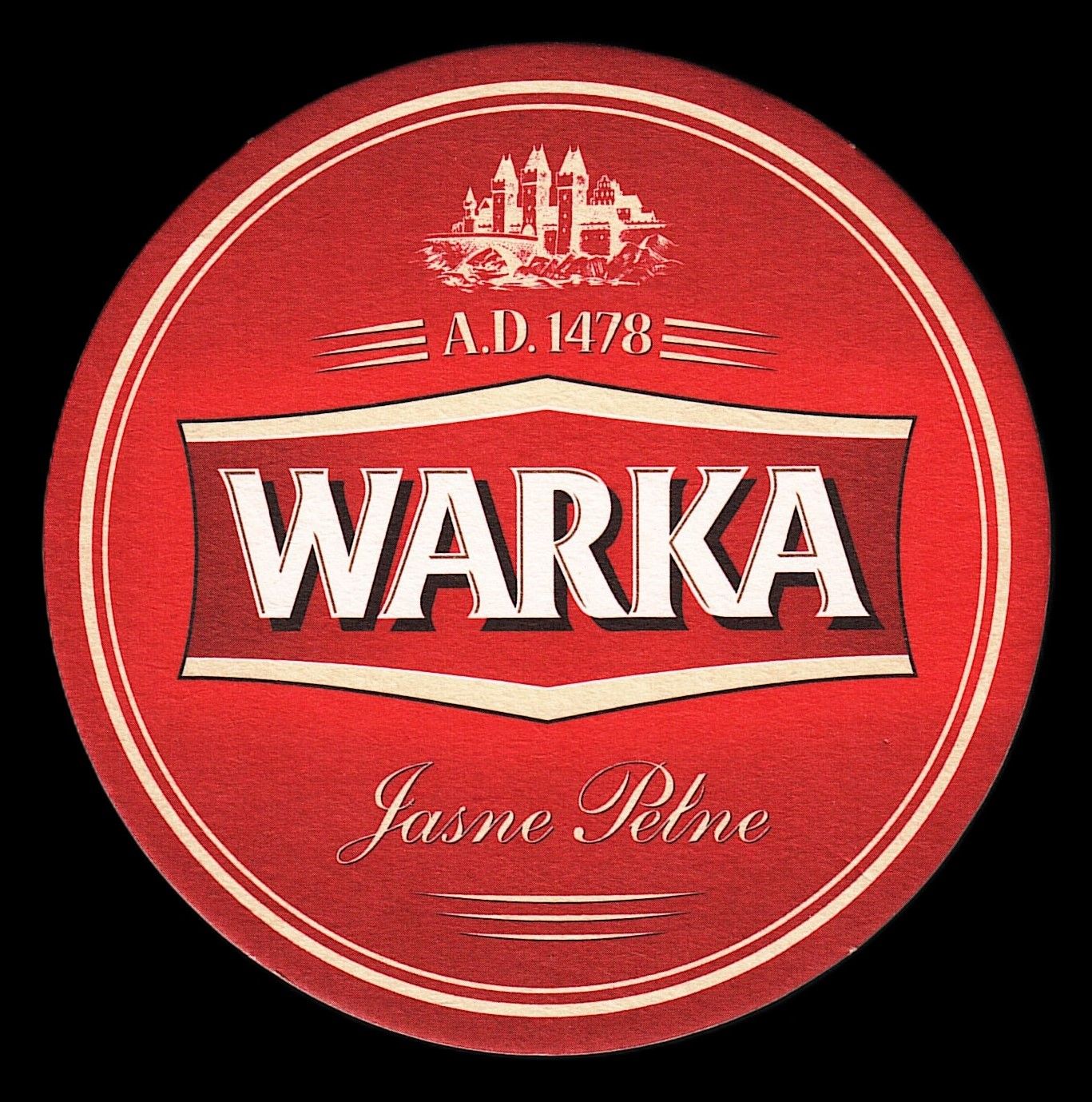 Бирдекель (костер) Warka Jasne Pelne Польша (подставка под пивной бокал)