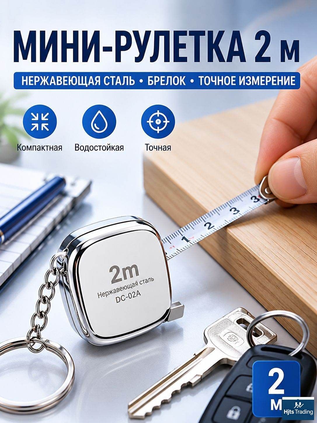 Измерительная рулетка Брелок 2м x 6мм