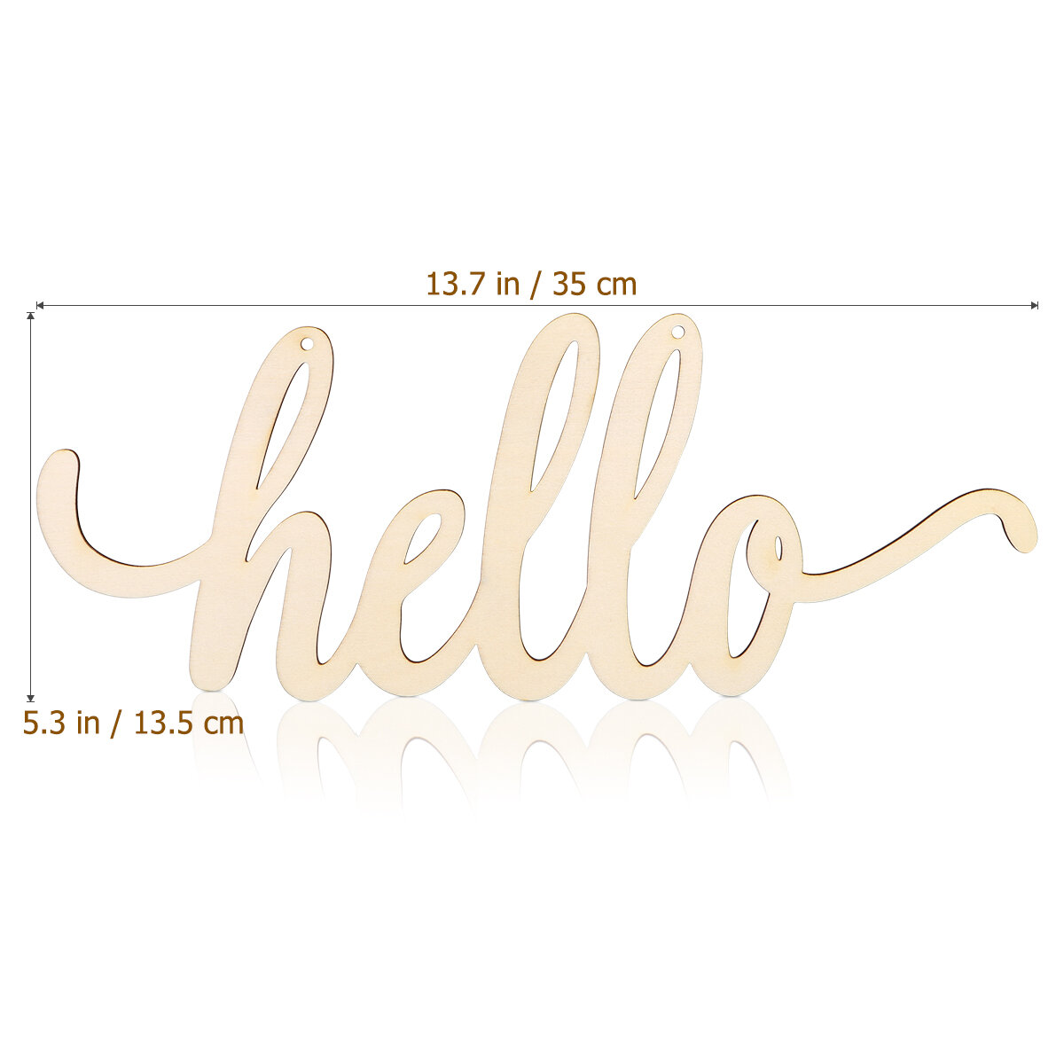Декоративный Знак Из Дерева Для Интерьера Слово Hello Надпись На Стену 36x15x0.5 Cm