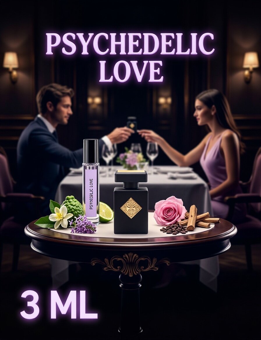 Psychedelic Love, масляные духи, флакон-спрей 3 мл, унисекс, цветочно-пудровый аромат (Швейцария)