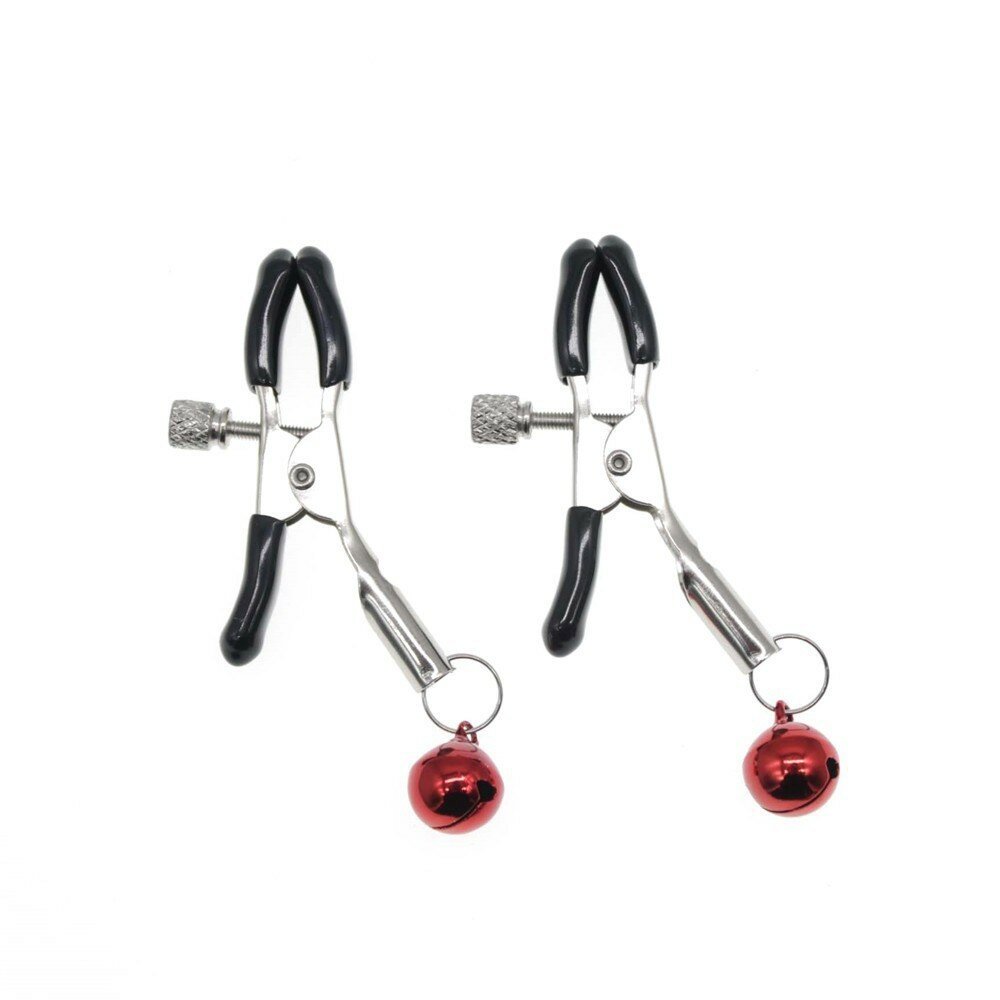 Одиночные nipple clamp с одним колокольчиком BDSM игрушки для пары черный и красный цвет