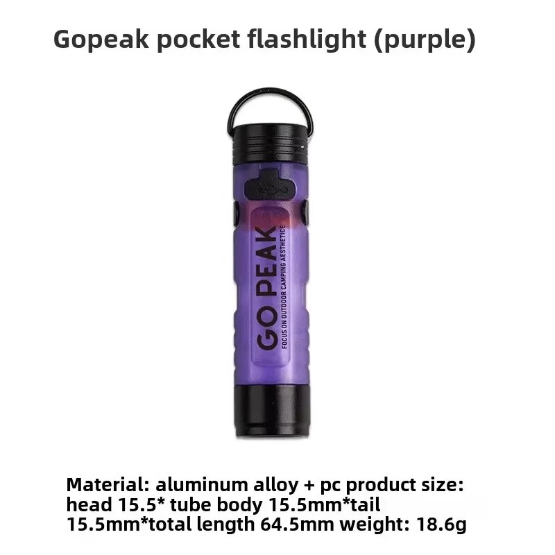 GO PEAK фиолетовый мини-фонарик 64.5 мм, 18.6 г