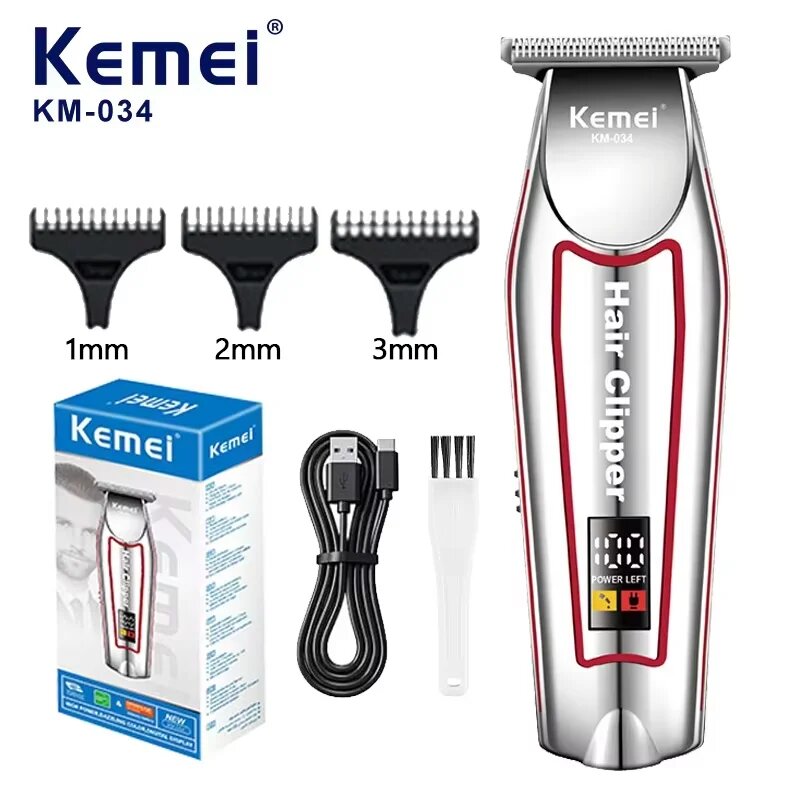 Триммер Kemei KM-034, серебристый
