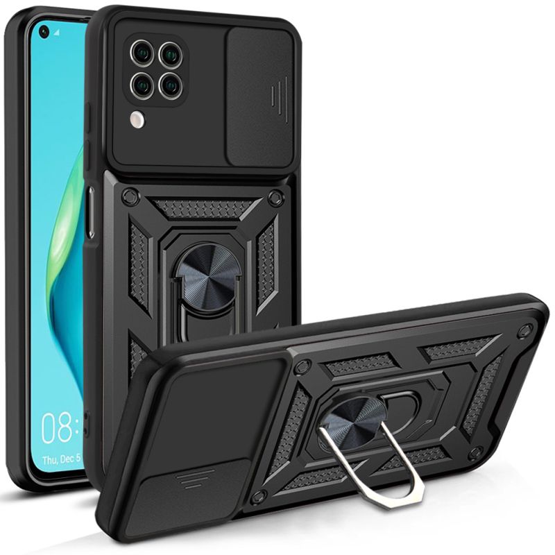 Чехол противоударный для Huawei P40 lite / Huawei Nova 6 SE / Nova 7i / Чехол на Хуавей Р40 лайт / Хуавей Нова 6SE / Нова 7i противоударный с защитой камеры, черный