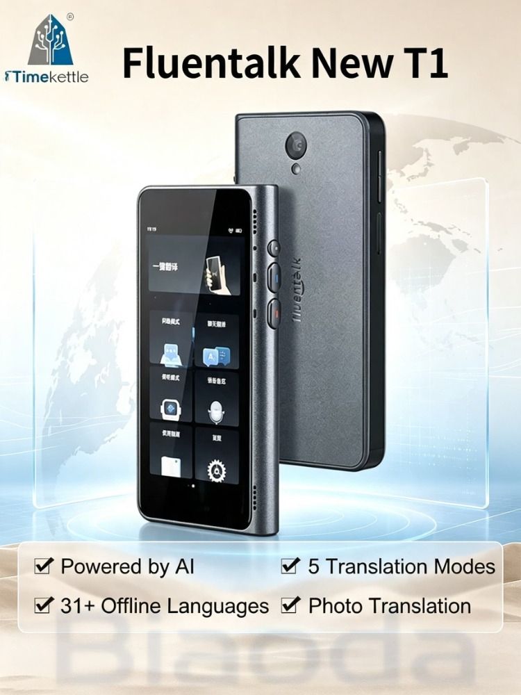 Timekettle Fluentalk NEW T1 Языковой ИИ-переводчик поддерживает 40 языков и перевод фотографий в реальном времени