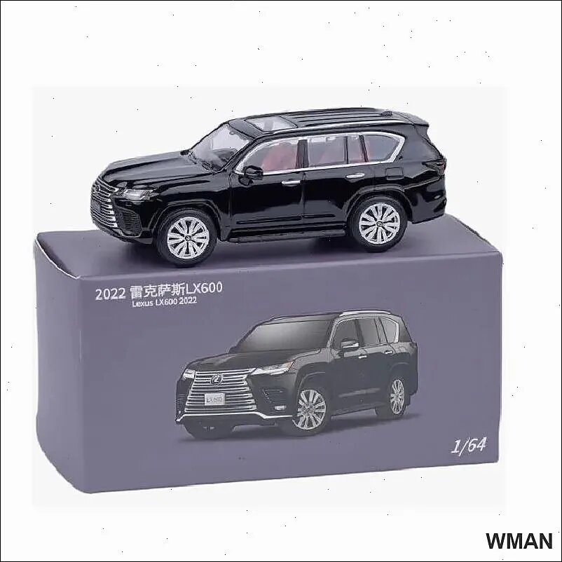 Машинка металлическая JKM 1:64 2022 Lexus LX600, Черная