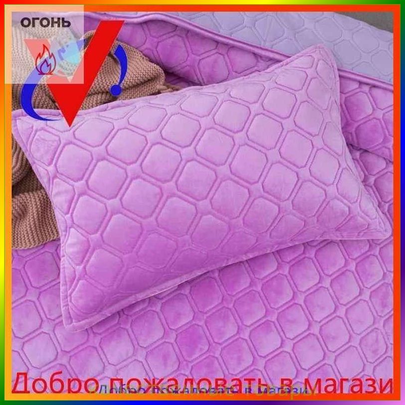 Наволочка 50x70 см 2 шт велюр искусственный, микрополиэстер, лиловый геометрический