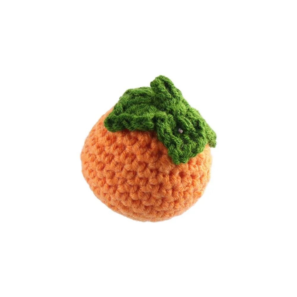 Мультяшные вязаные фрукты из шерсти для рукоделия -persimmon