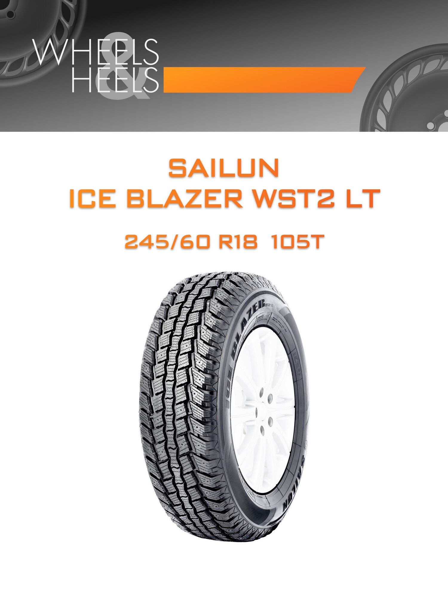 Шина автомобильная SAILUN ICE BLAZER WST2 LT 245/60 R18 105T WINTER Ш, зимняя, универсальная