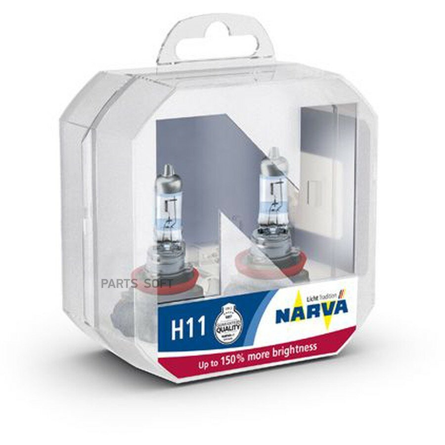 Лампа NARVA H11-12-55 150 RANGE POWER набор 2ШТ от официального дистрибьютора, NARVA, артикул 481012100