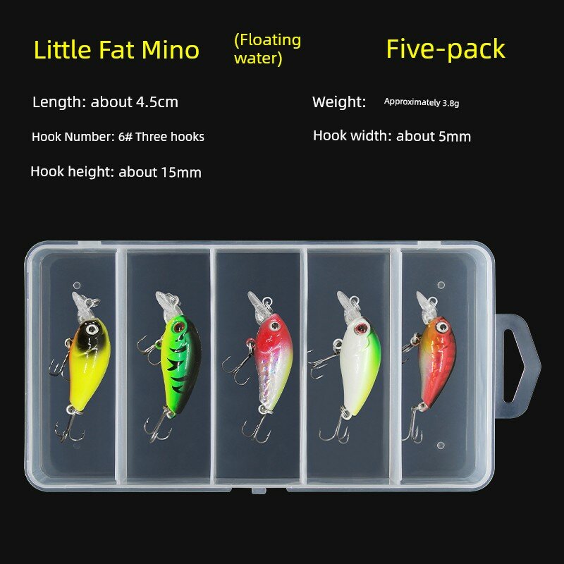 Плавающий Маленький Толстый Minnow 3.8г для Пресноводной Ловли Щуки, 1 Шт, Компактный Дизайн