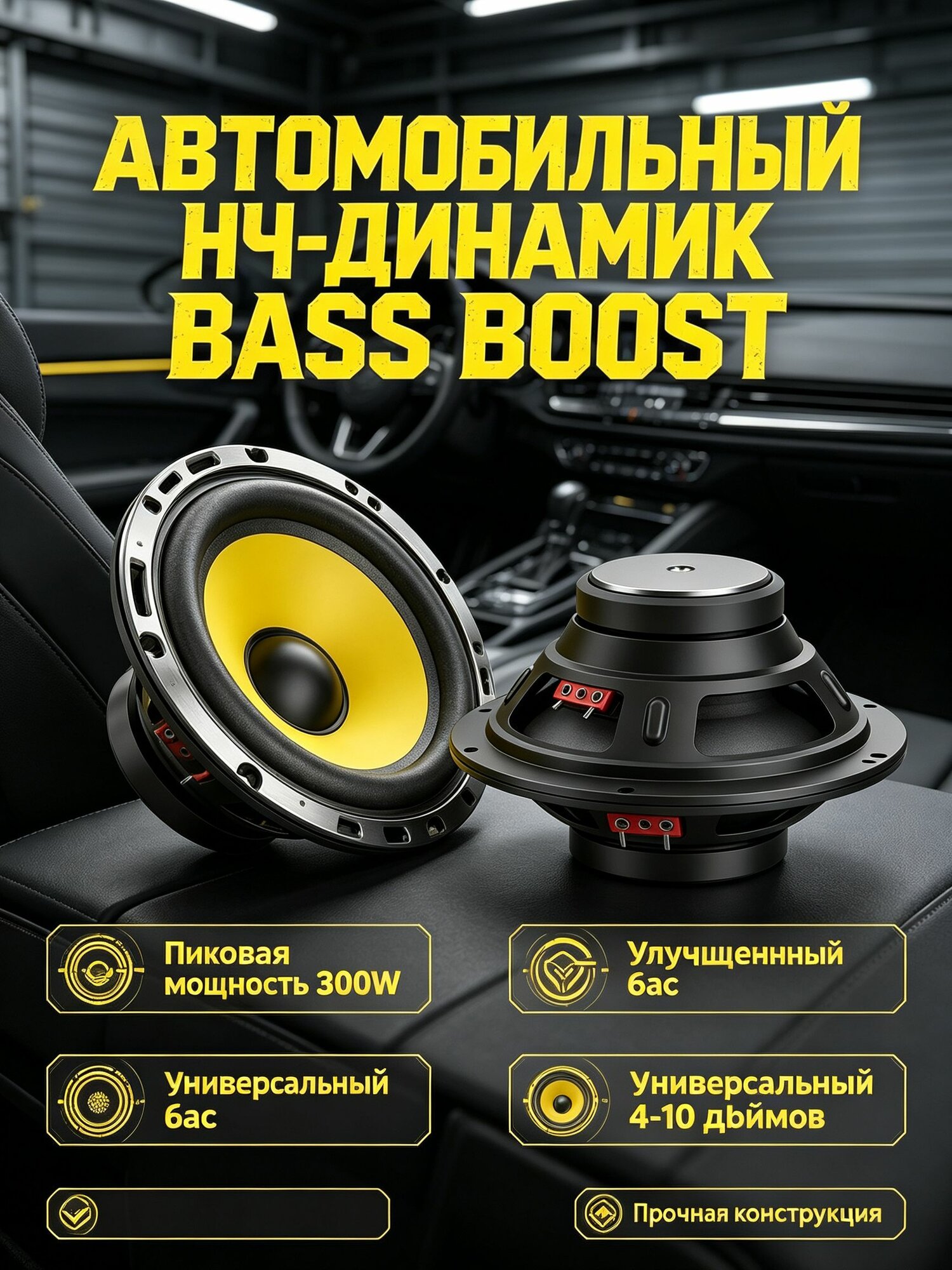 Сабвуфер автомобильный, 13 см (5 дюйм.)