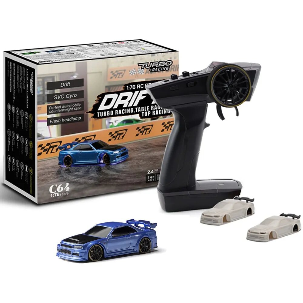 MINI RC-модель автомобиля TURBO RACING C61 C62 C63 C64 C74 масштаба 1/76 для дрифта и гонок на пульте дистанционного управления: игрушка для взрослых на рабочем столе