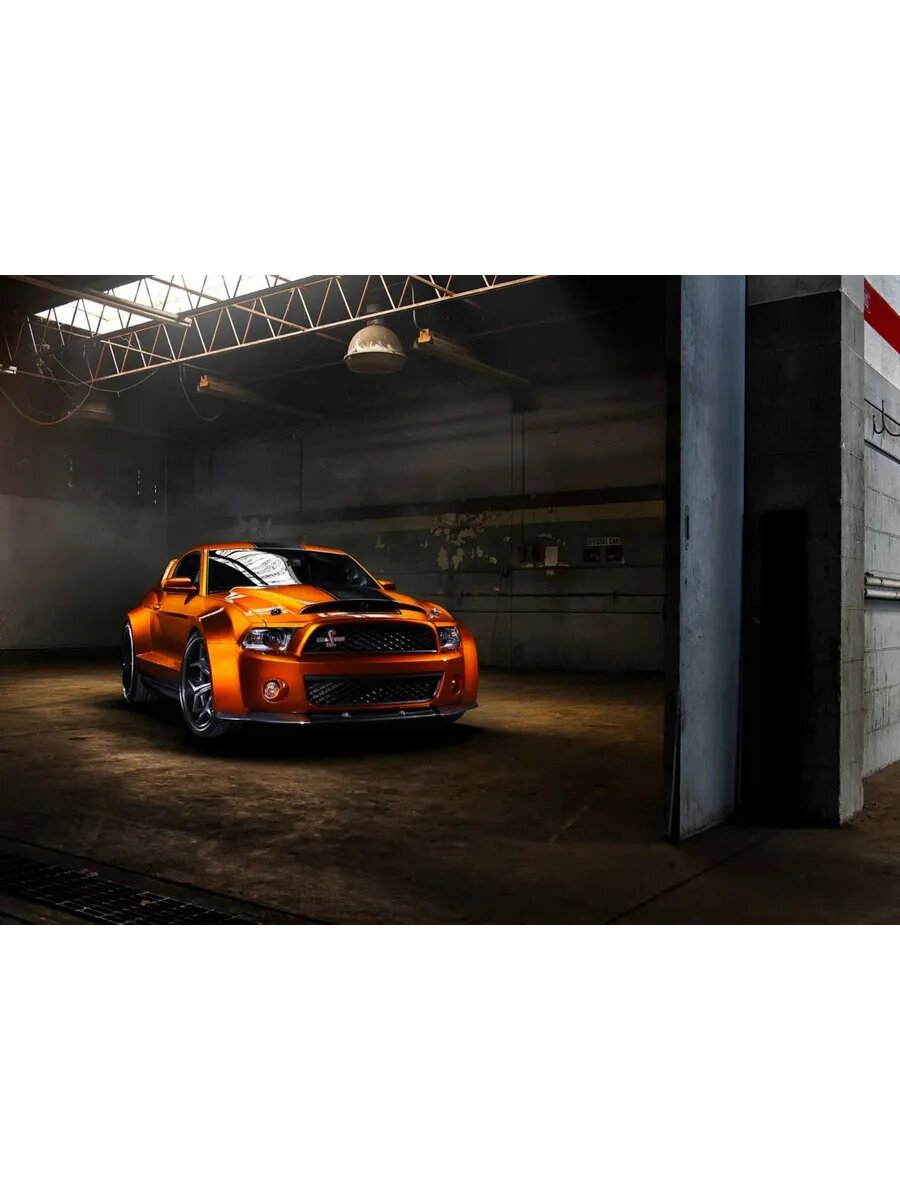 Плакат "Оранжевый Shelby Mustang" А4