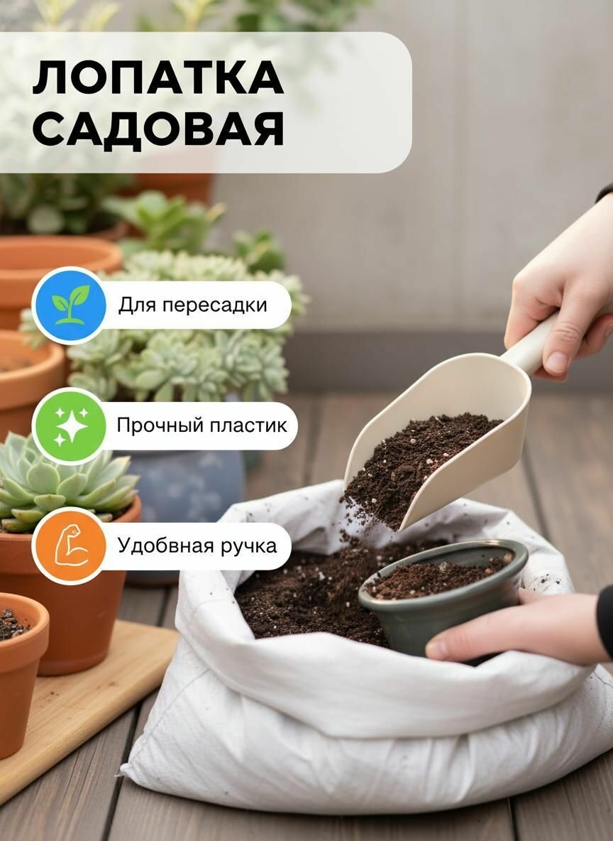 Утолщенная пластиковая лопата