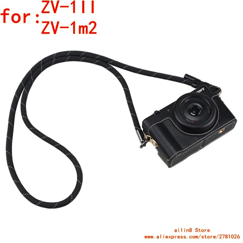 Кожаный чехол для Sony ZV-1m2 ZV-1ii ZV1F ZV-1 Черный, for sony ZV-1II