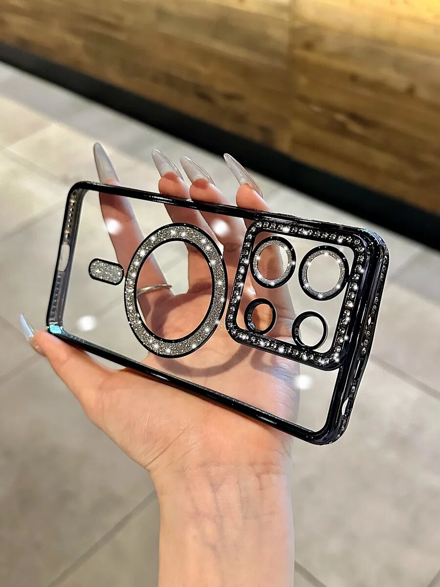 Чехол на Xiaomi Redmi Note 13 4G MagSafe со стразами