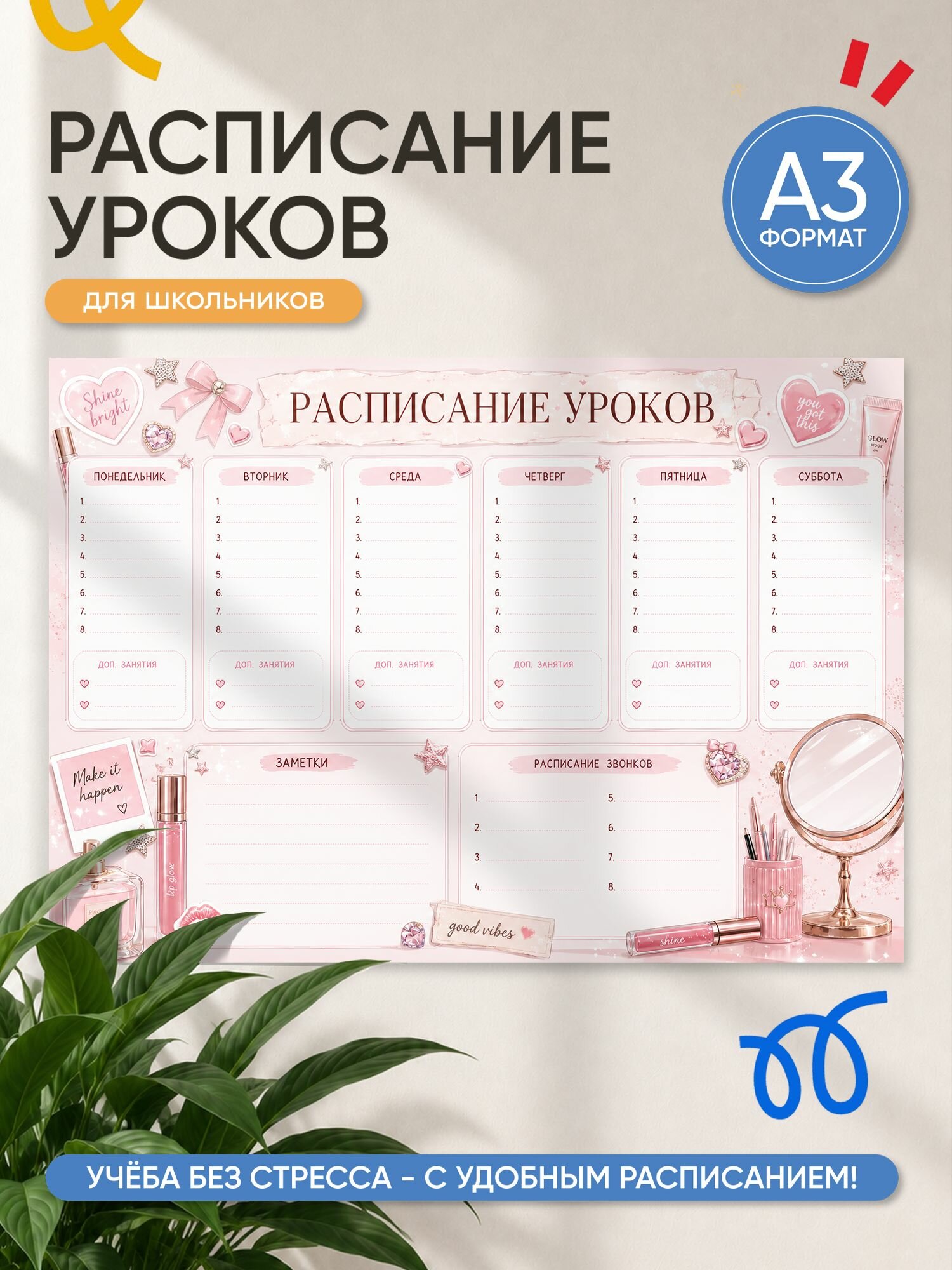 Расписание уроков для девочек