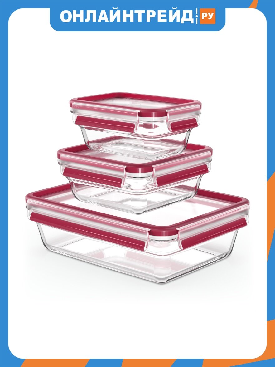 Набор контейнеров Tefal Master Seal 0.45/0.8/2 л, стекло (N1050910)