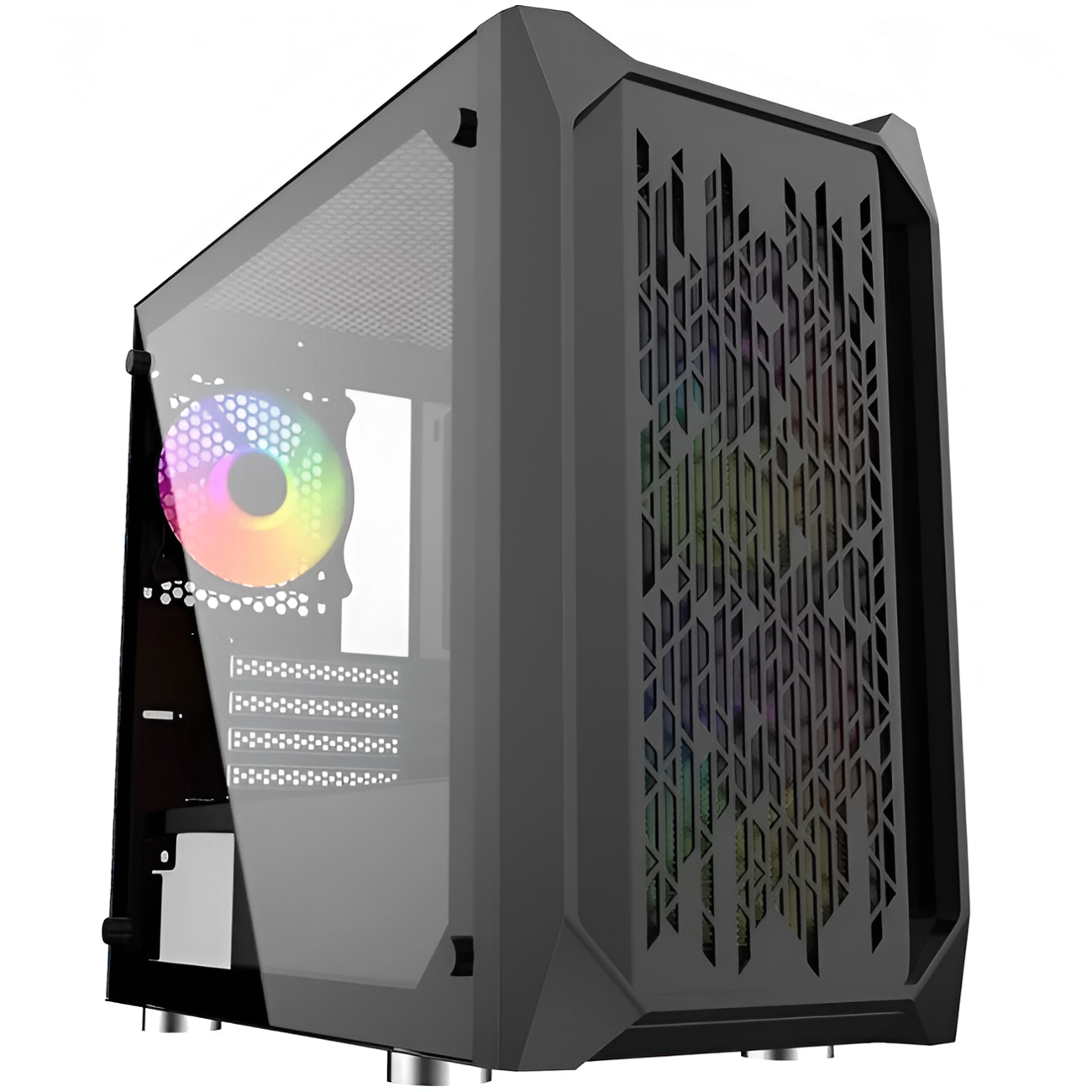 Корпус Mini-Tower PowerCase ALISIO Micro X3B ARGB, Micro-ATX, Black (CAMIB-L3)