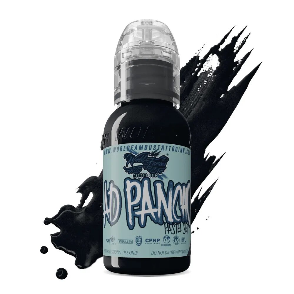 Краска World Famous Tattoo Ink Pancho Pastel Black #6 (4 унции - 120 мл)