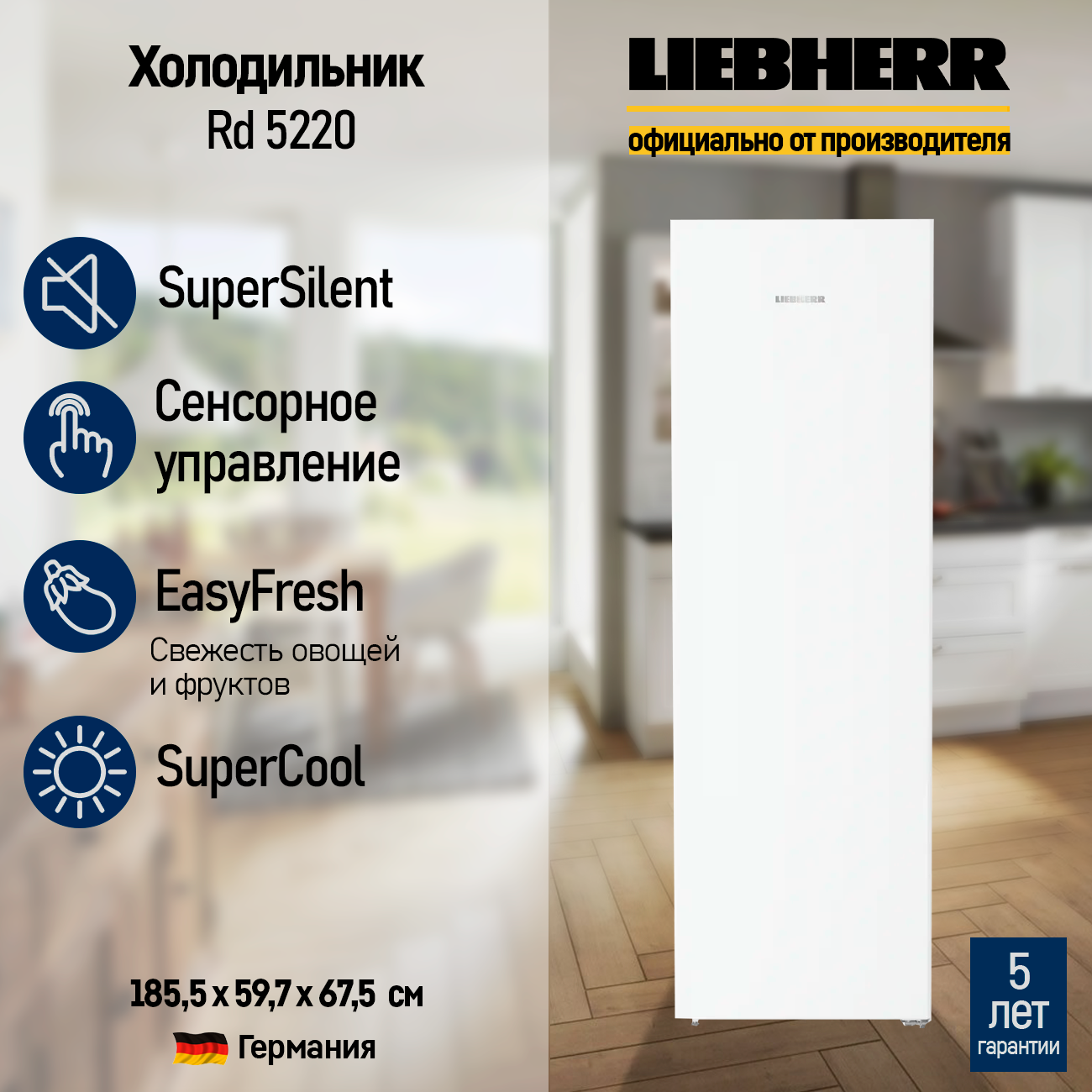 Однокамерный холодильник Liebherr Rd 5220, класс энергопотребления A++