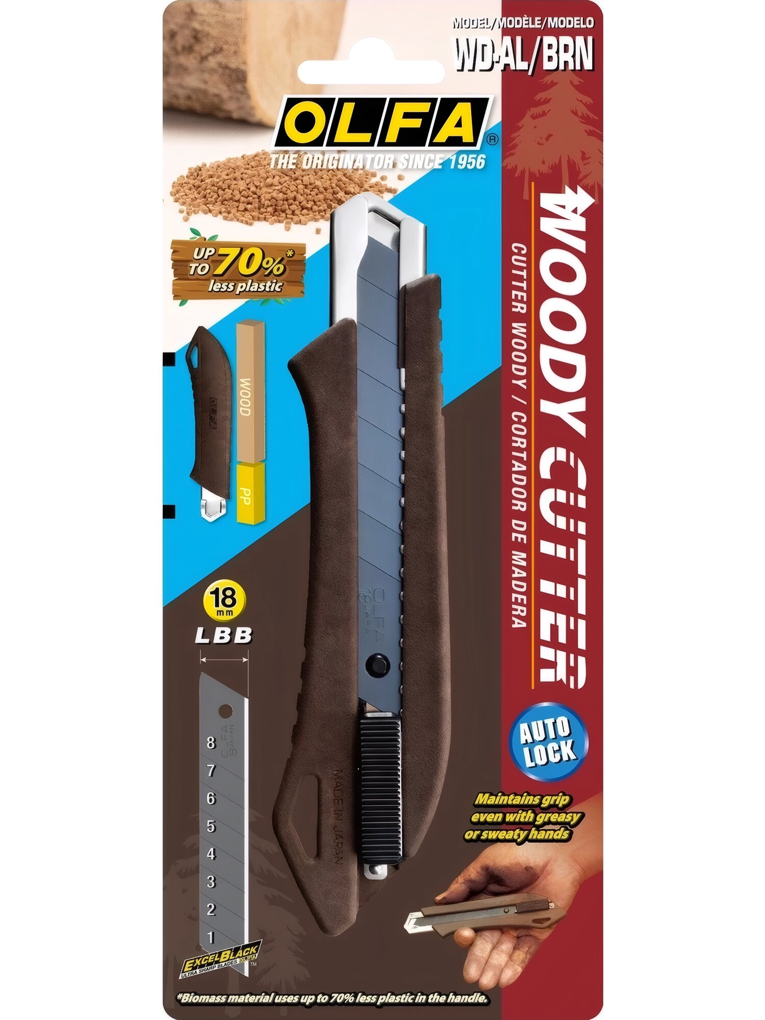 Нож OLFA WOOD-PP Models 18 мм, с сегментированным лезвием — фото 1