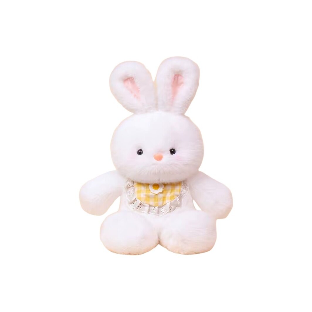 Плюшевая кукла унисекс DUOMIAOYOU Милая коллекция бегущих животных, Rabbit+Yellow Plaid Bib for Running, 45CM EU