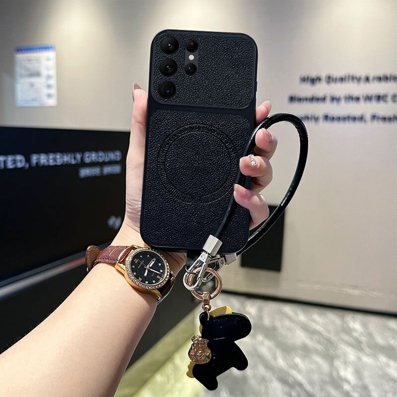 Чехол для Samsung Galaxy S24 Ultra, кожа TPU, со шнурком, защитный, противоударный