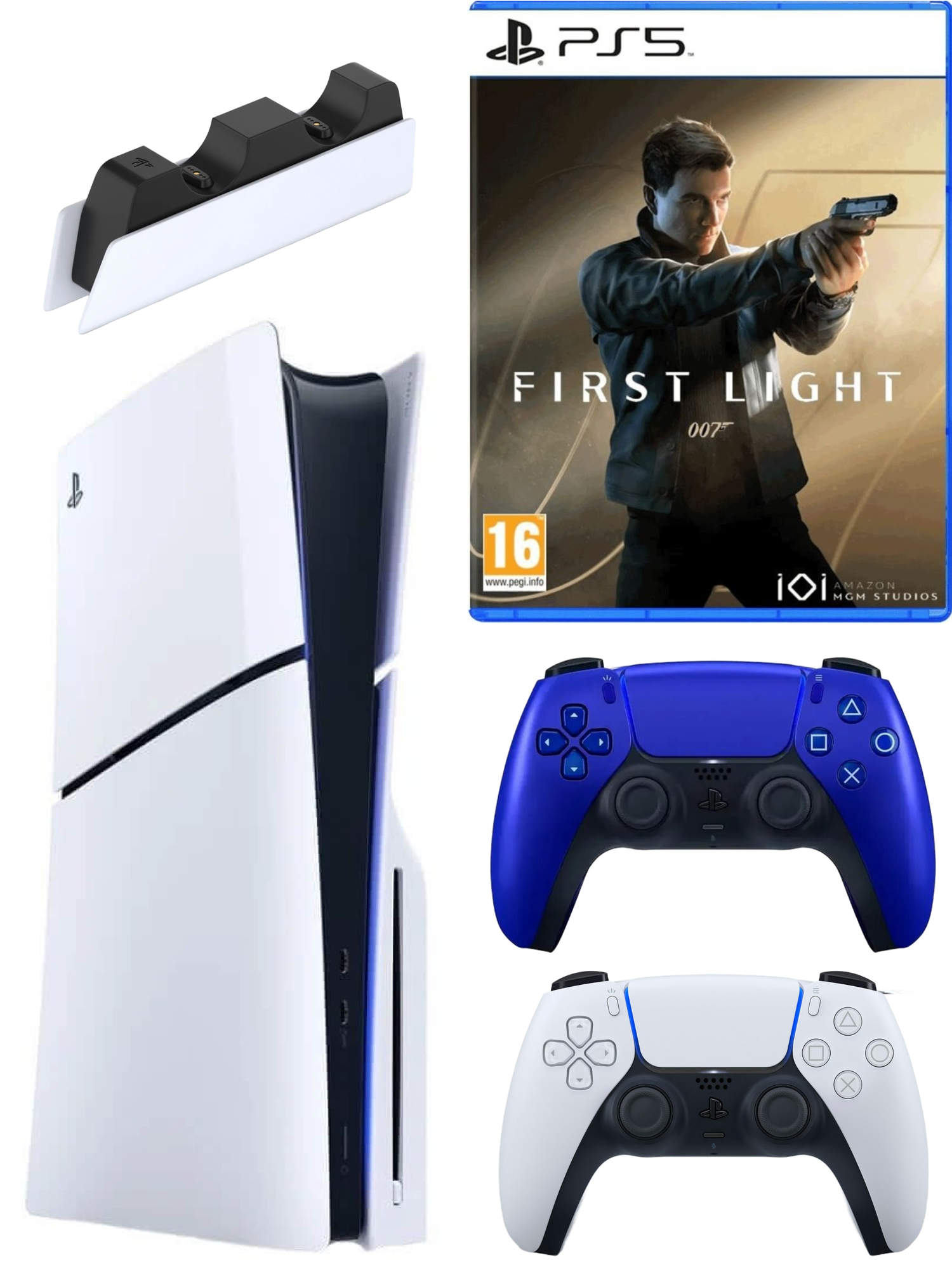 Игровая приставка Sony PS 5 Slim, 1ТБ(с дисководом) +2 геймпад + Зарядная станция+First Light 007 (подробности в чате)