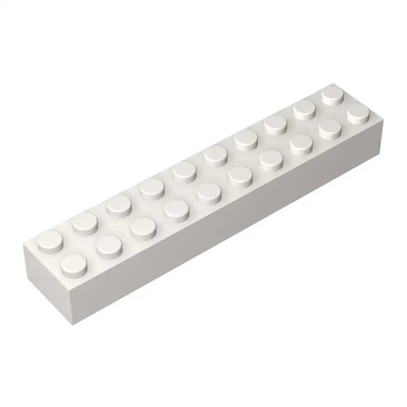 Белый LEGO Brick 2x10 (090)